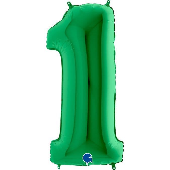 40" Standard Green Number One Foil Balloon