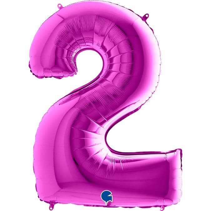 40" Standard Purple Number Two Foil Balloon
