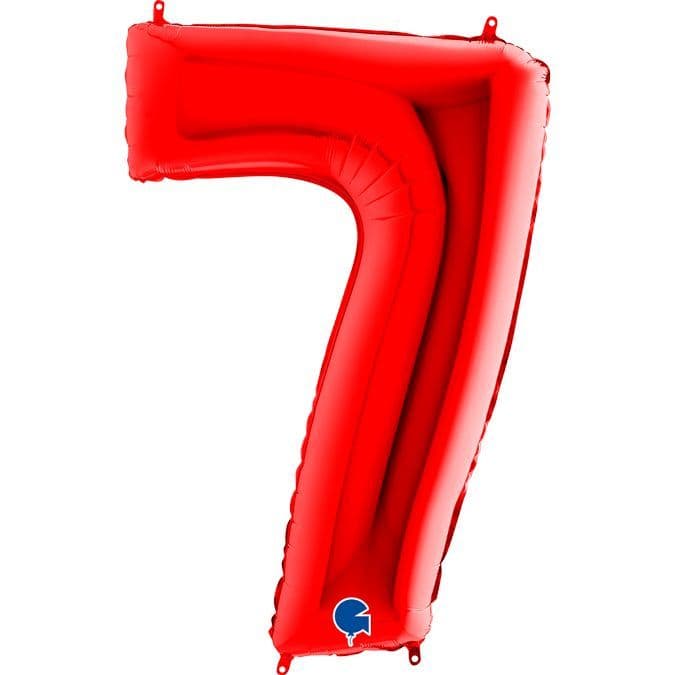 40" Standard Red Number Seven Foil Balloon