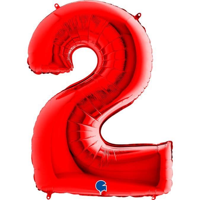 40" Standard Red Number Two Foil Balloon