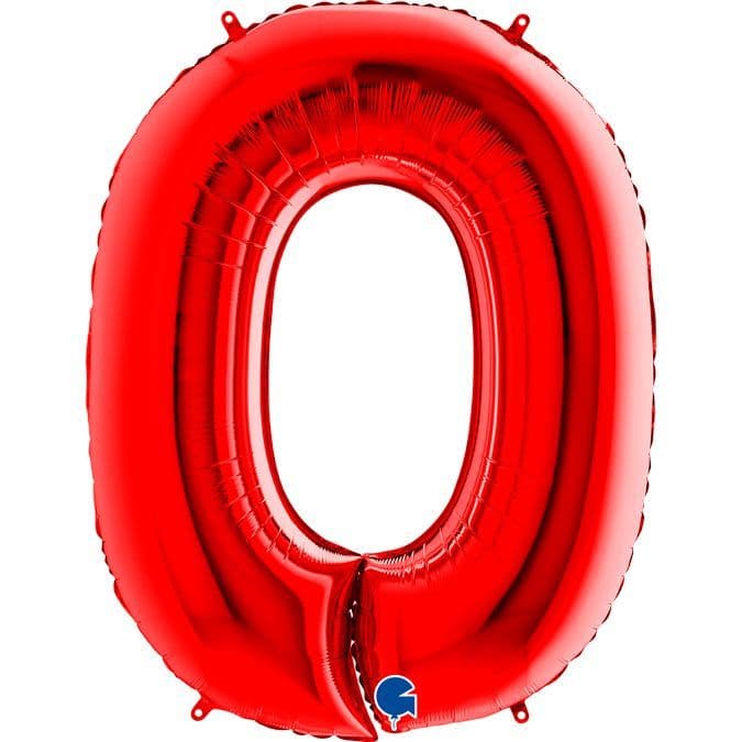 40" Standard Red Number Zero Foil Balloon