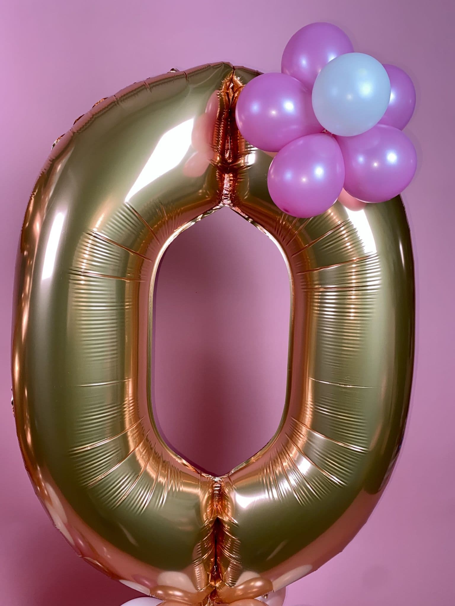 Birthday Rose Gold and Pink Double-Number Balloon Stacks