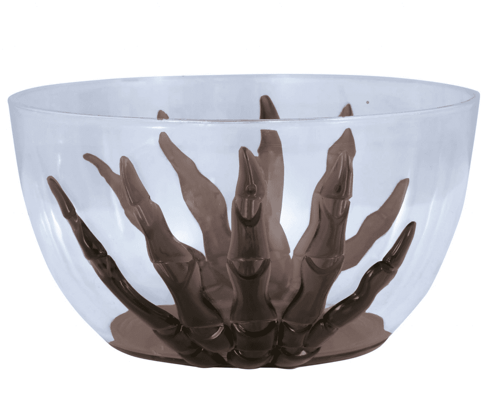 Black Skeleton Hand Transparent Bowl