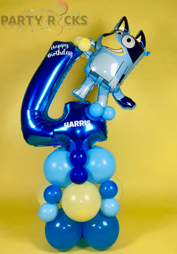 Bluey Birthday Number Balloon Stack