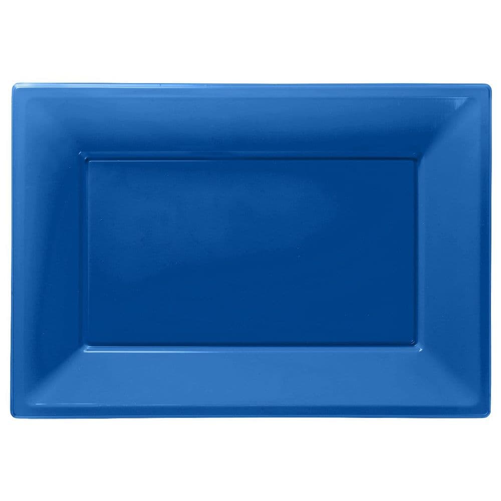Bright Royal Blue Plastic Serving Platters