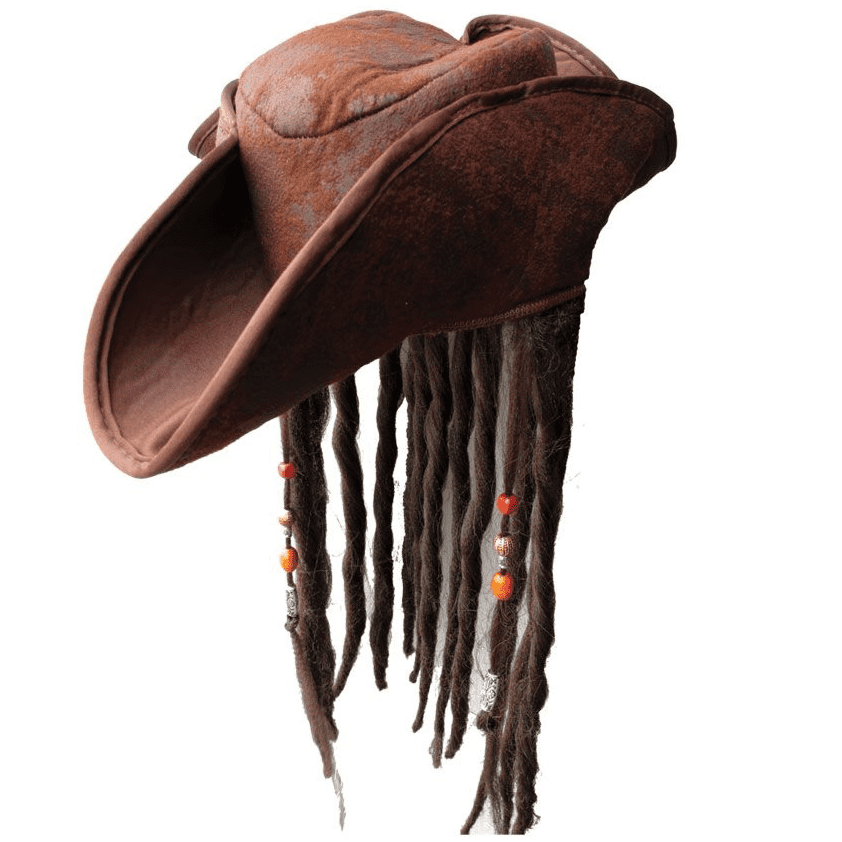 Caribbean Pirate Hat With Braids And Beads