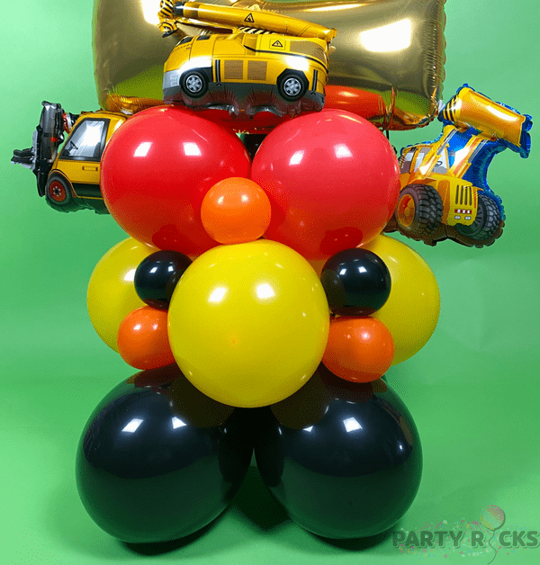 Construction Birthday Number Balloon Stack