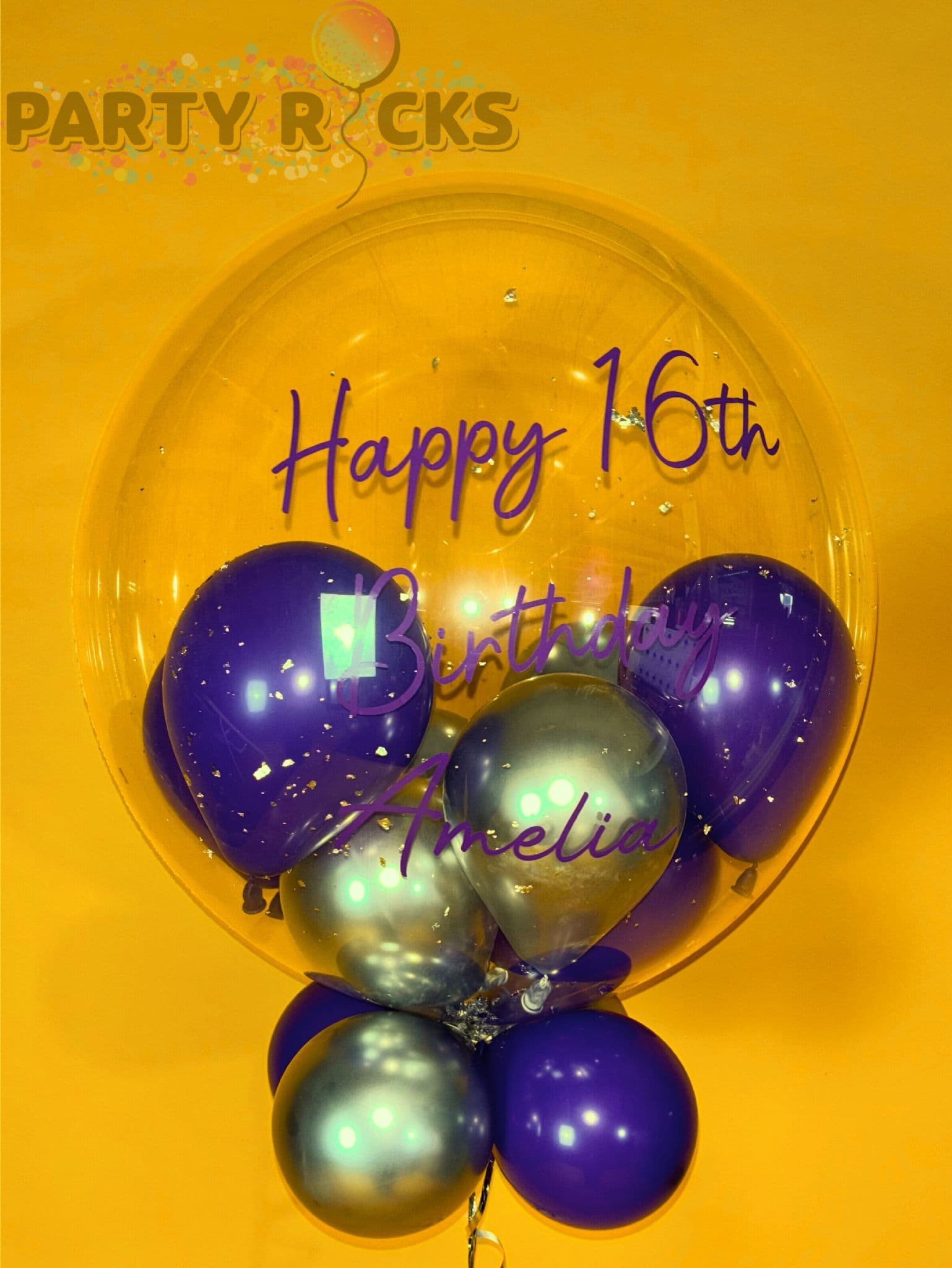 Deluxe Birthday Double-Number Balloon Stacks And Sparkle Bubble Balloon ...