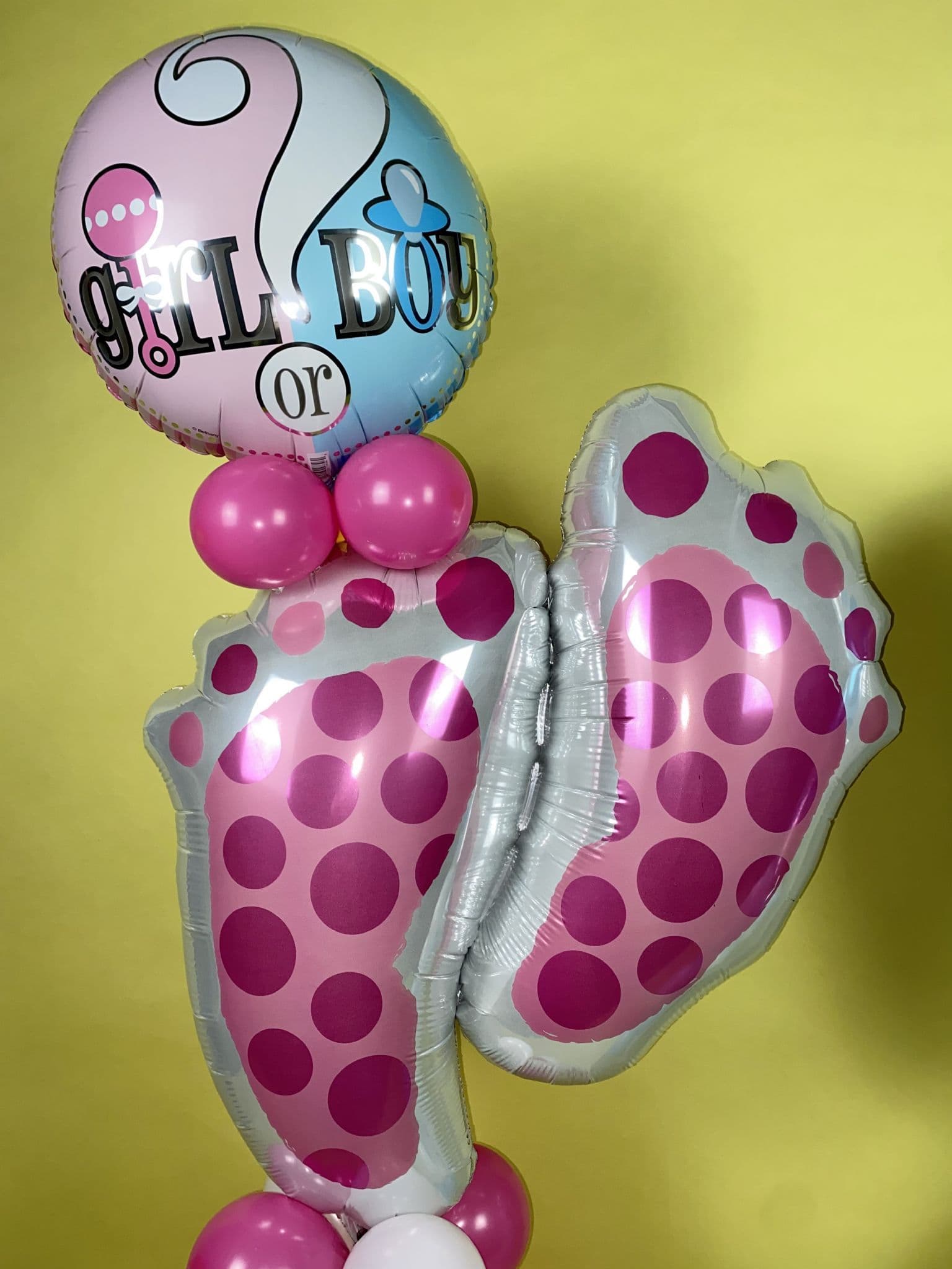 Gender Reveal Baby Footprints Balloon Stacks