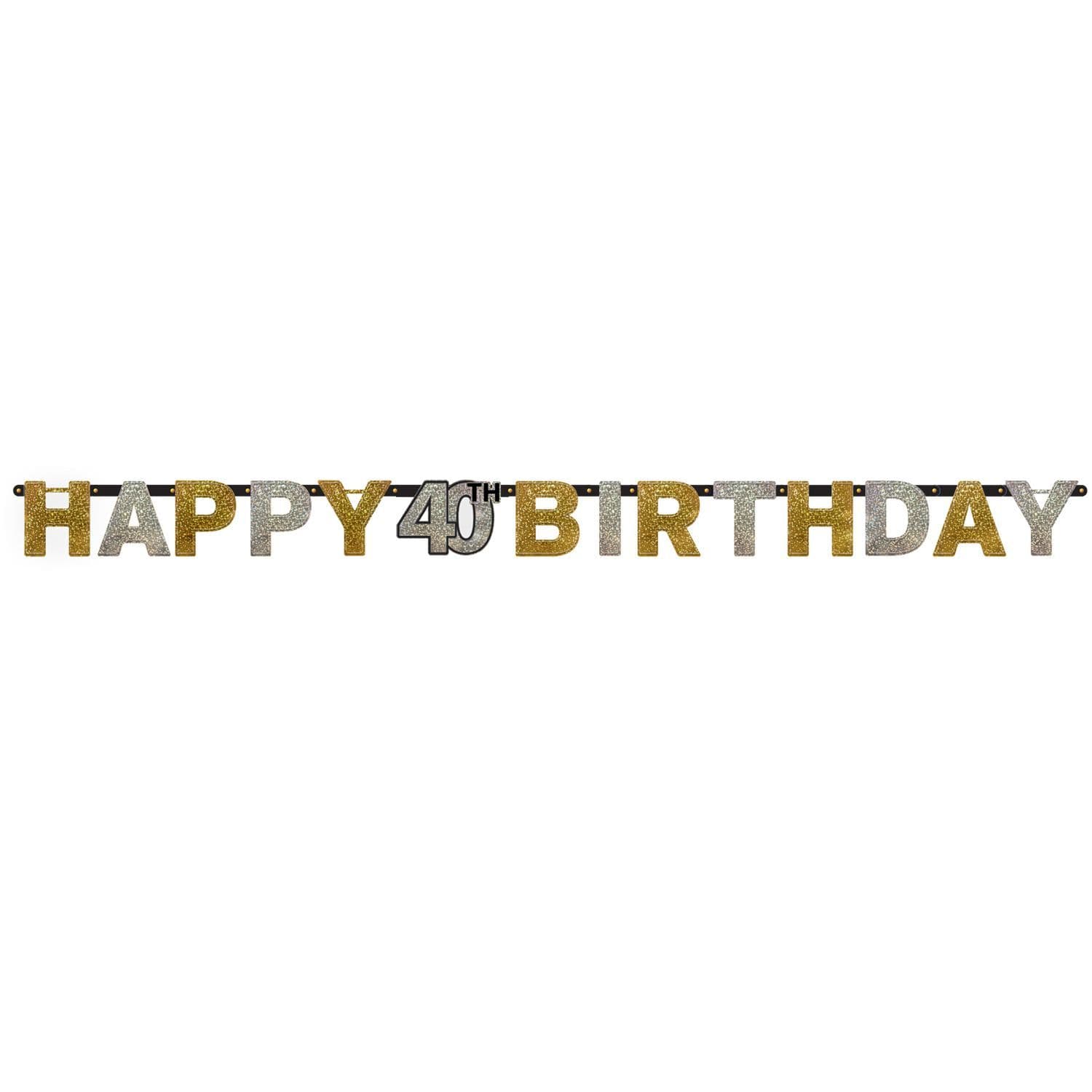 Gold Celebration 40th Birthday Letter Banner