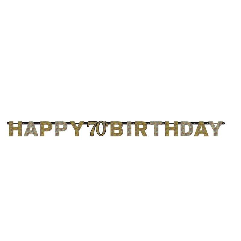 Gold Celebration 70th Birthday Letter Banner
