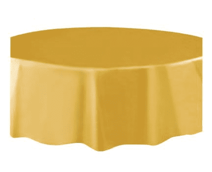 Gold Round Plastic Table Cover