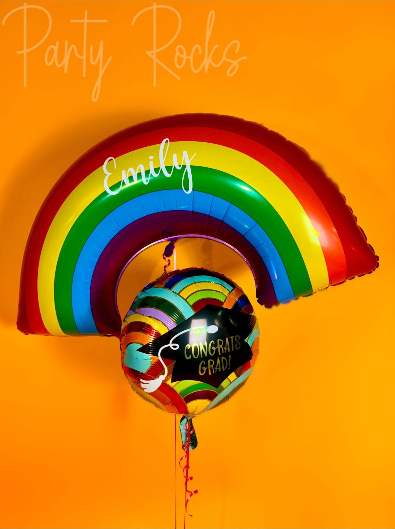 Graduation Rainbow Balloon Bouquet