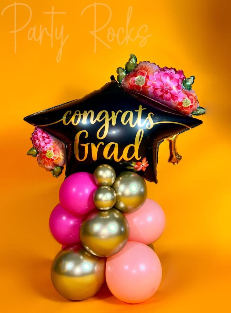 Graduation Watercolour Floral Balloon Stack