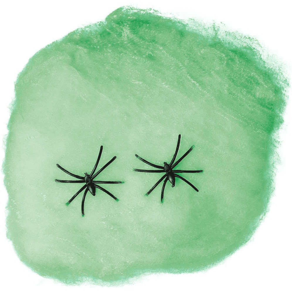 Green Cobweb With Spiders