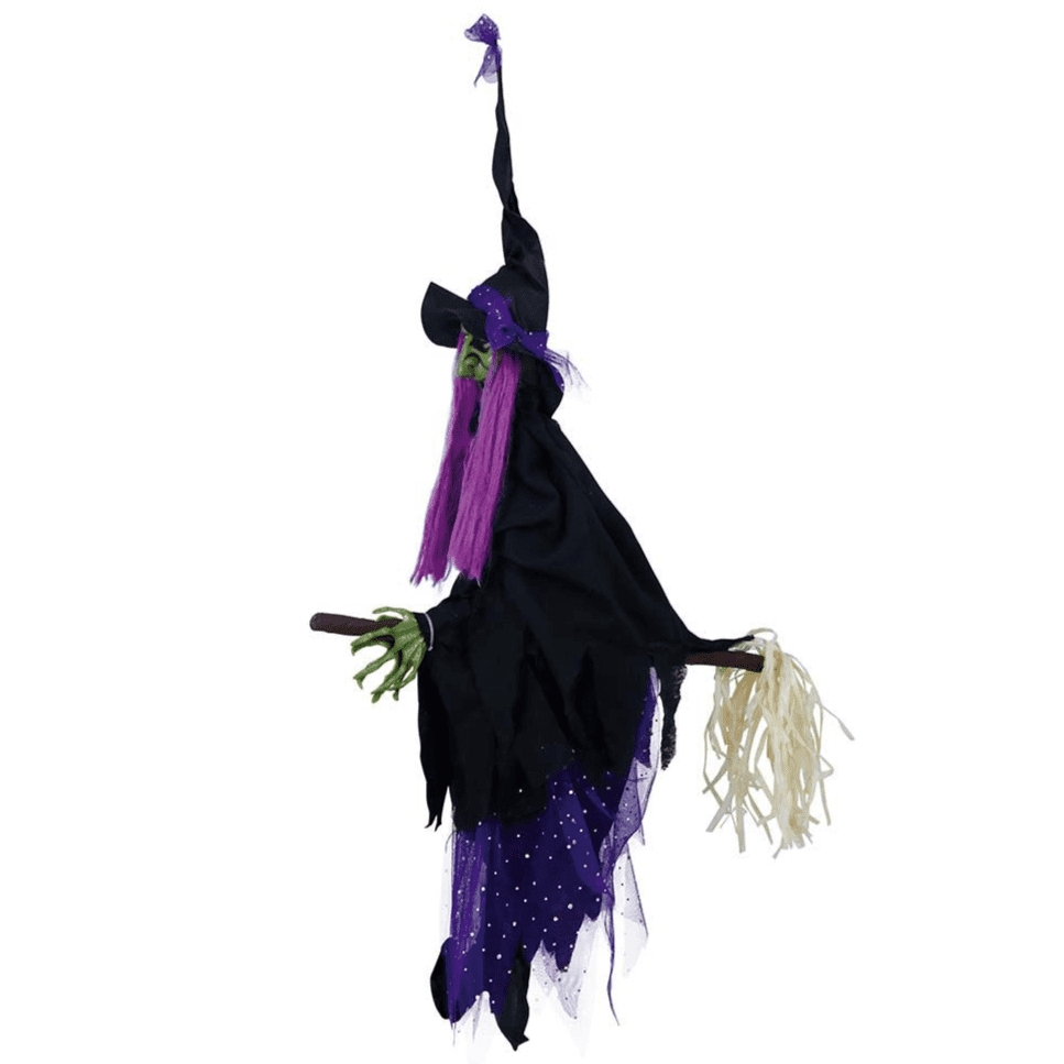 Hanging Flying Witch With Light Sound And Movement