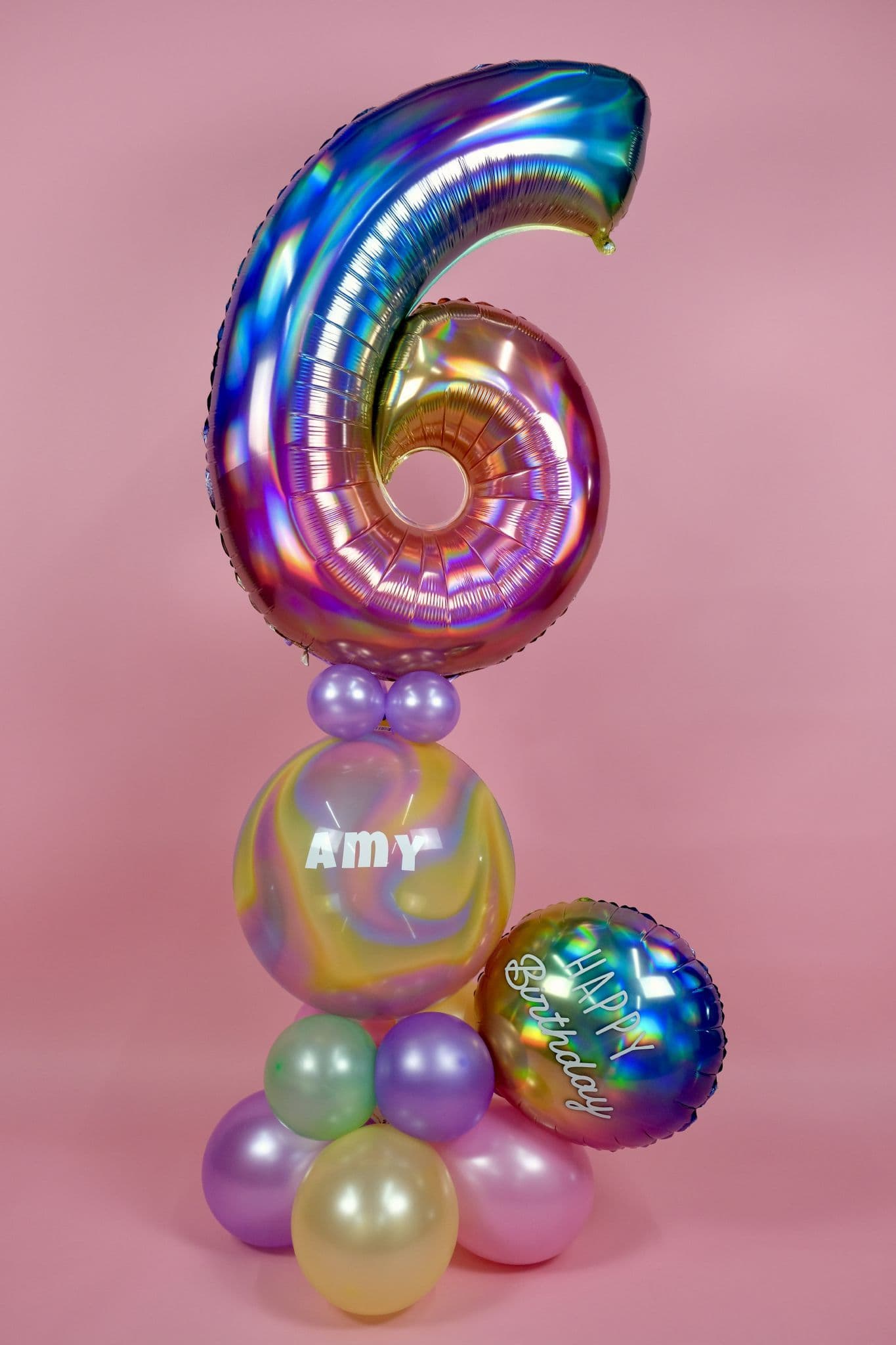 It s Your Birthday Metallic Rainbow Balloon Stack