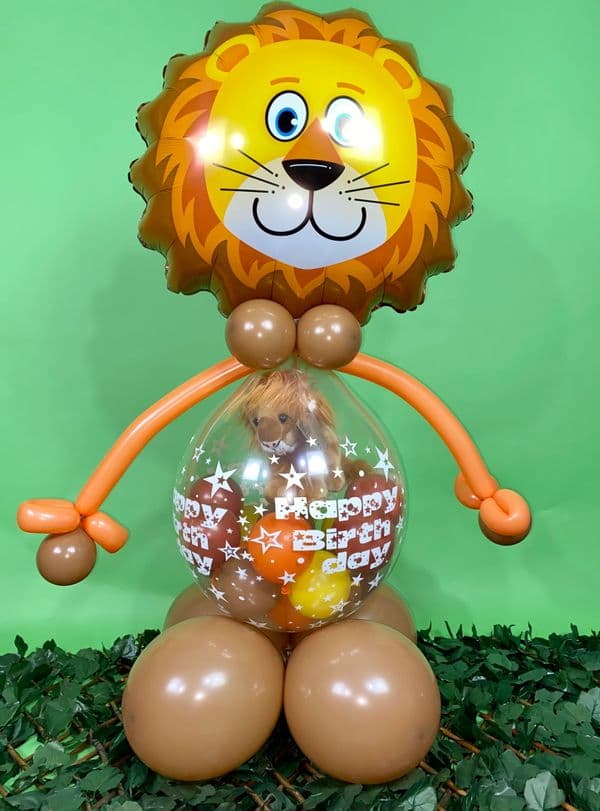 Jungle Number Balloon Stack and Lion Balloon Body Stack Package