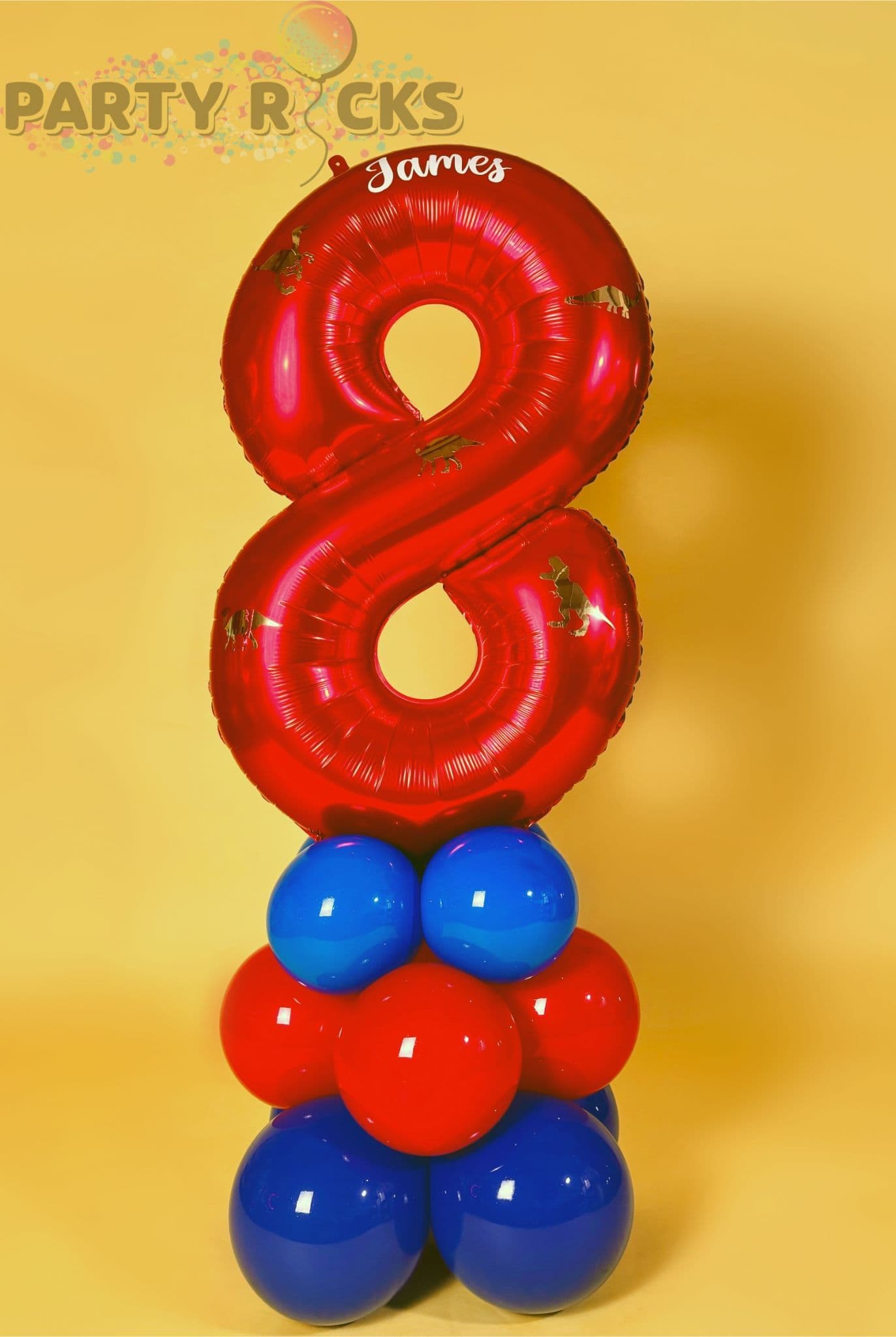 Jurassic World Birthday Number Balloon Stack