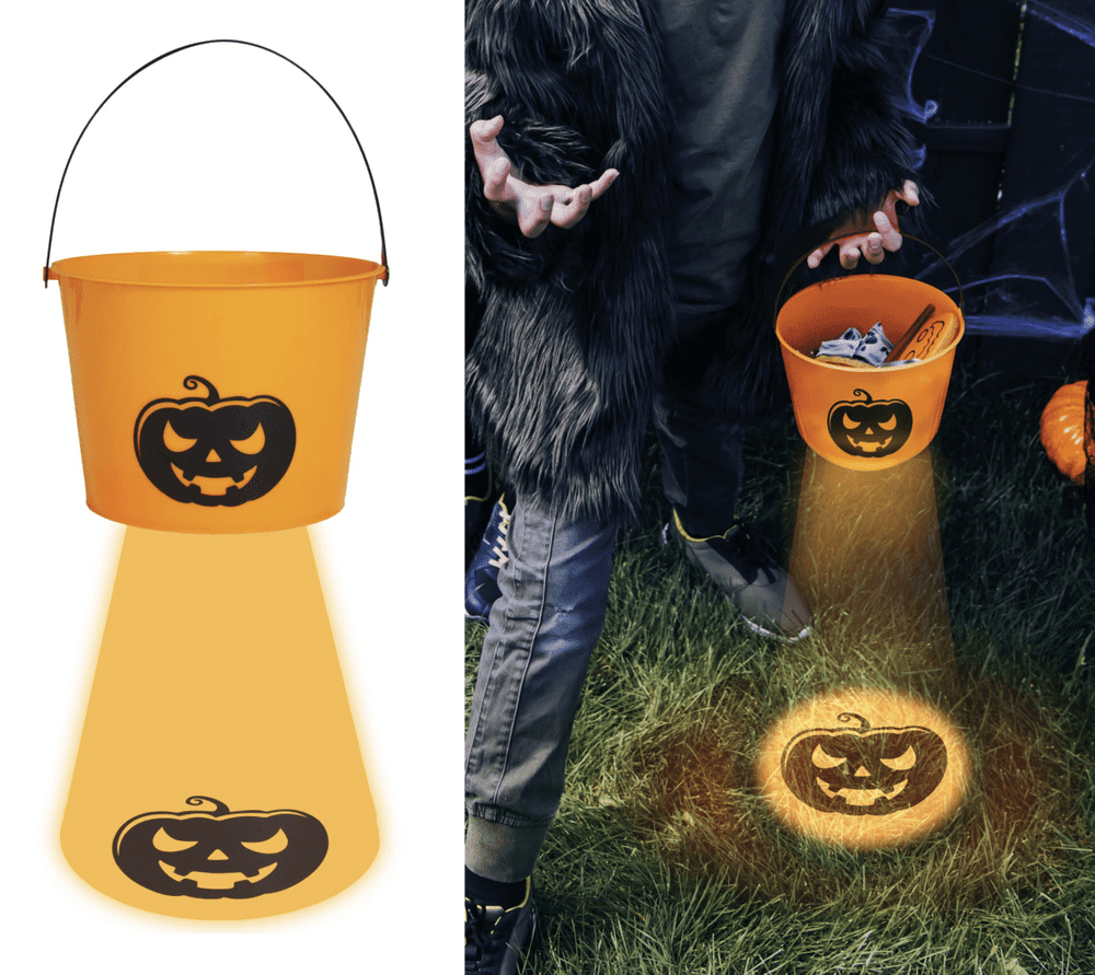 Light-Up Orange Pumpkin Bucket