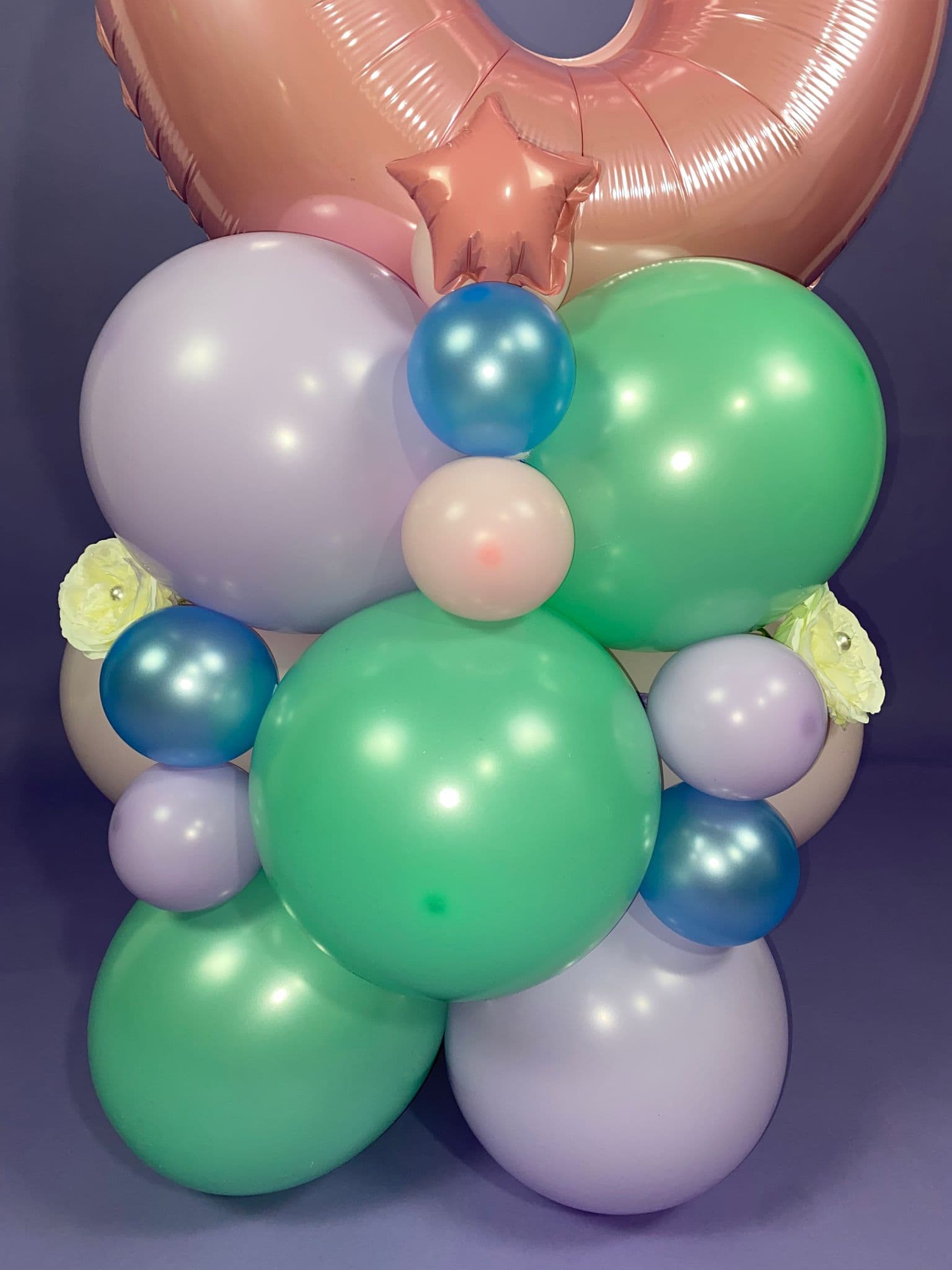 Mermaid Personalised Number Balloon Stack