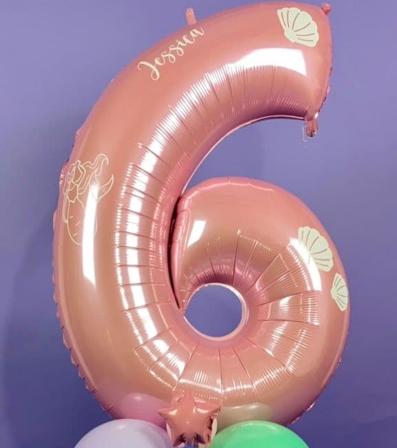 Mermaid Tail and Number Balloon Stack