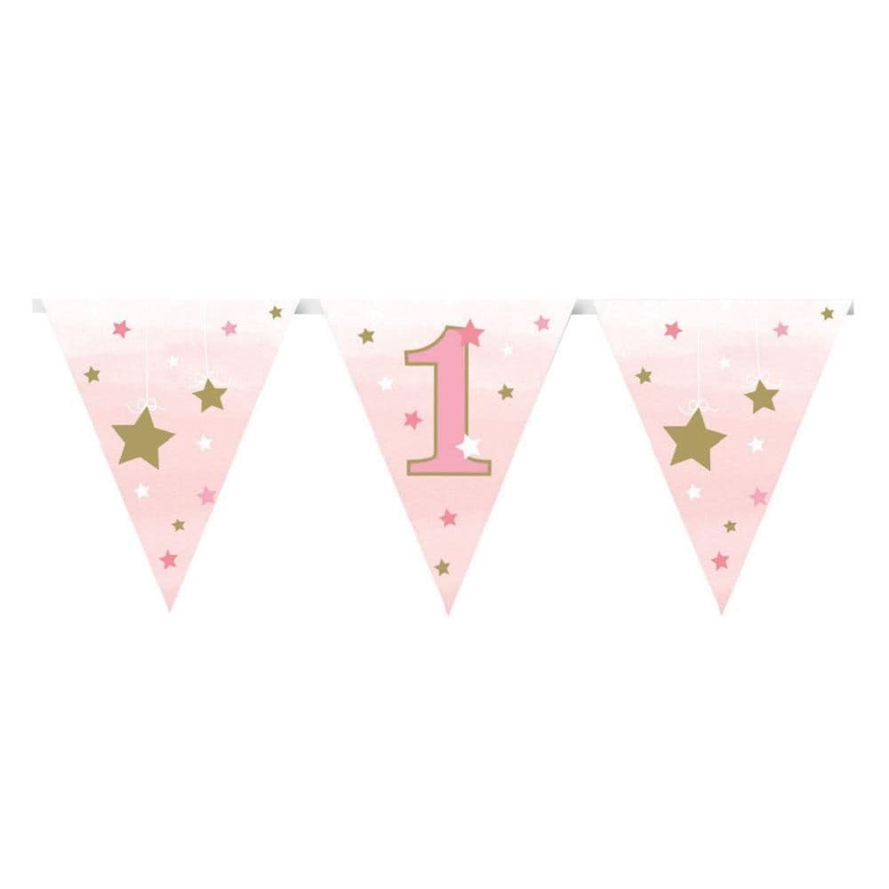 One Little Star Pink Flag Bunting