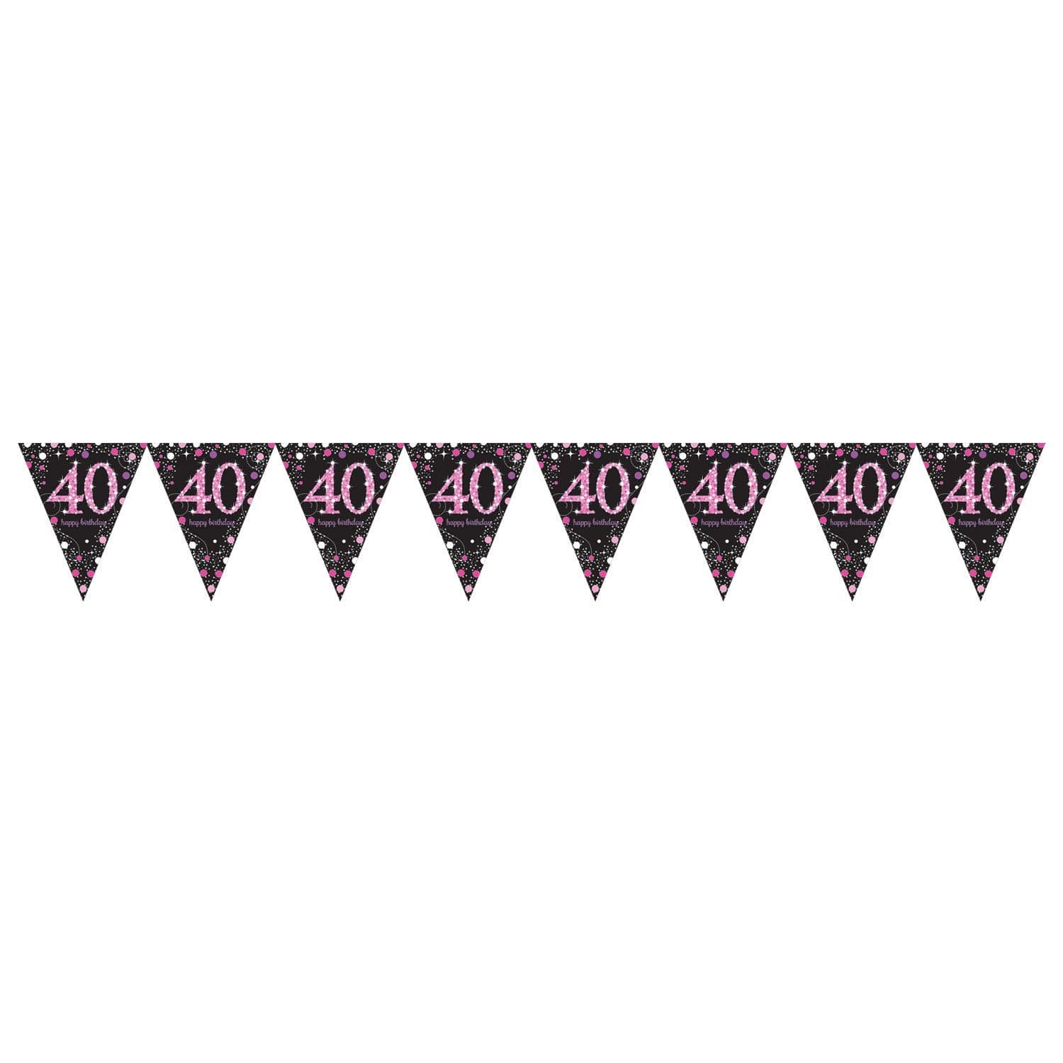 Pink Celebration 40th Birthday Bunting
