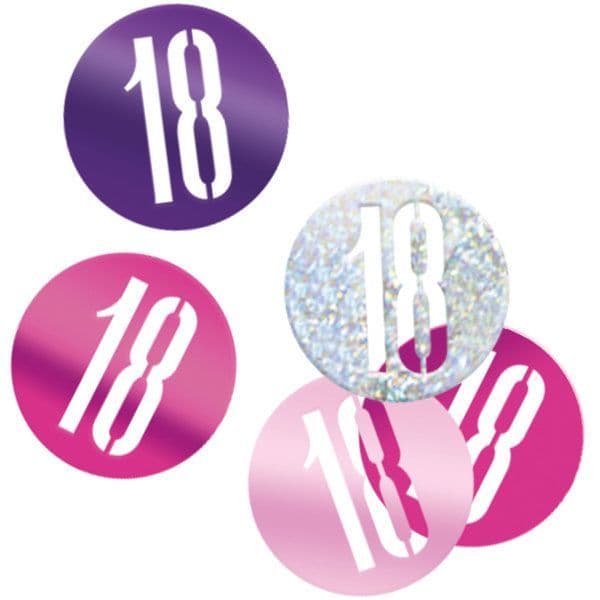 Pink Glitz 18th Birthday Confetti