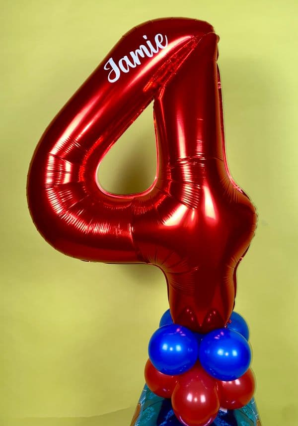 Spider-Man Personalised Number Balloon Stack