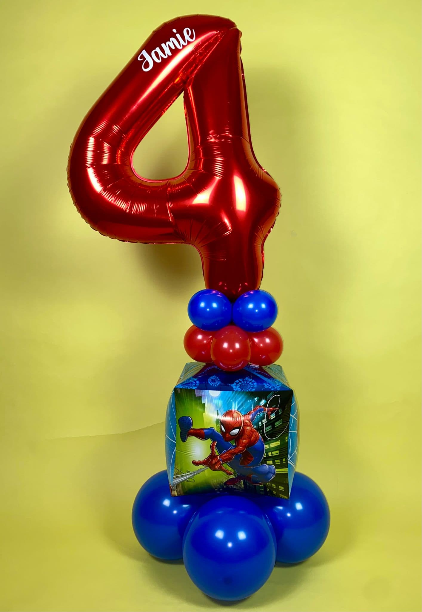 Spider-Man Personalised Number Balloon Stack