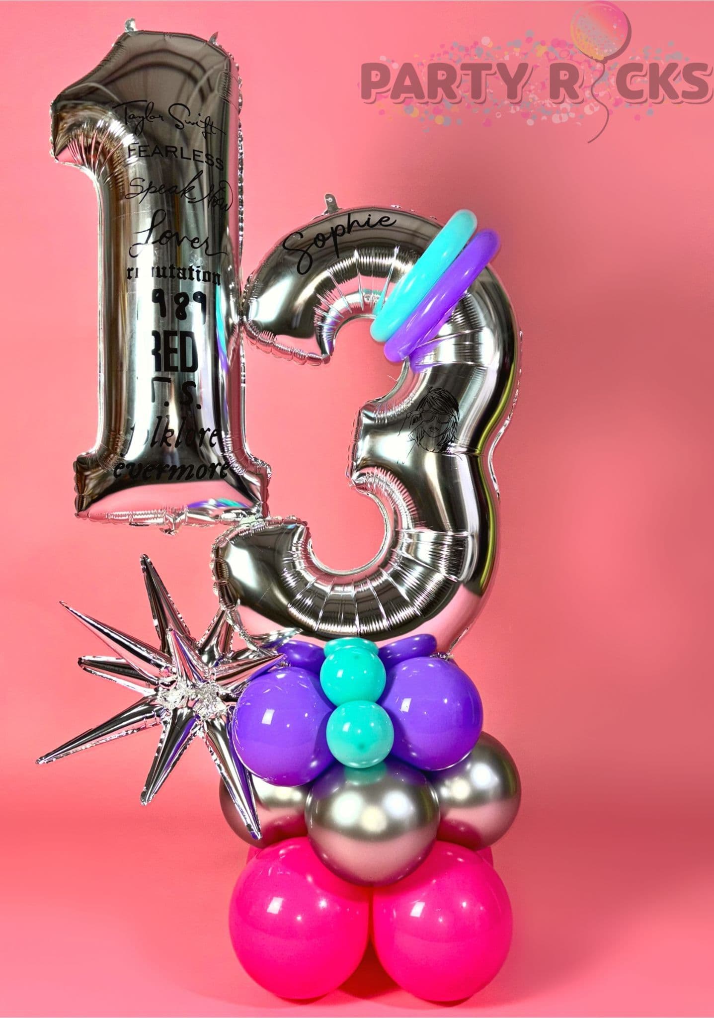 Taylor Swift The Eras Tour Number Birthday Balloon Stack