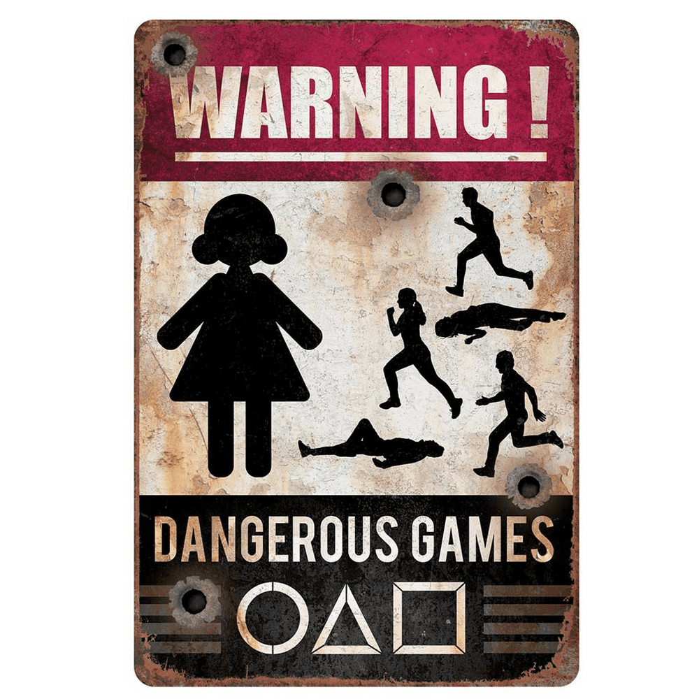 Warning Dangerous Games Sign