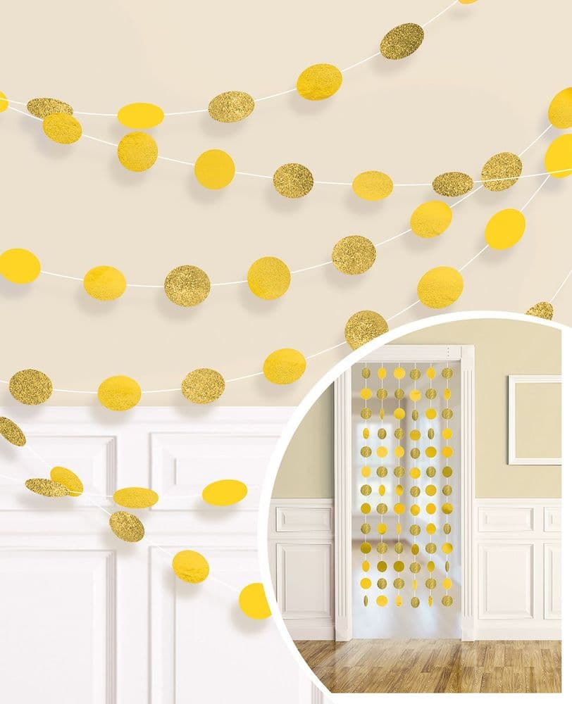 Yellow Glitter String Decorations