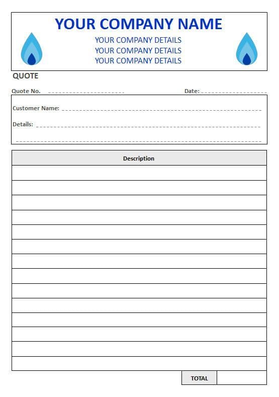 Central Heating Engineers NCR Quote Pads 1 Column Lined
