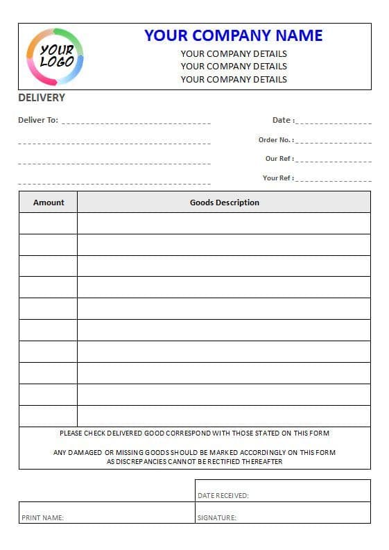 NCR Delivery Note 2 Column Lined