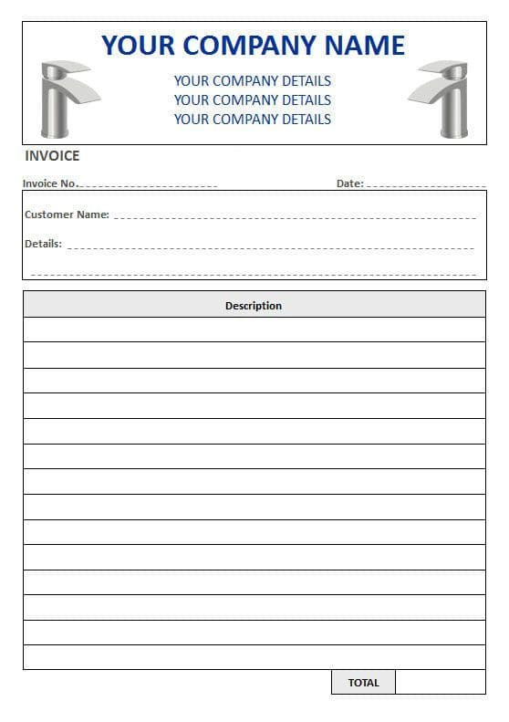 Plumbers NCR Invoice Pads 1 Column Lined