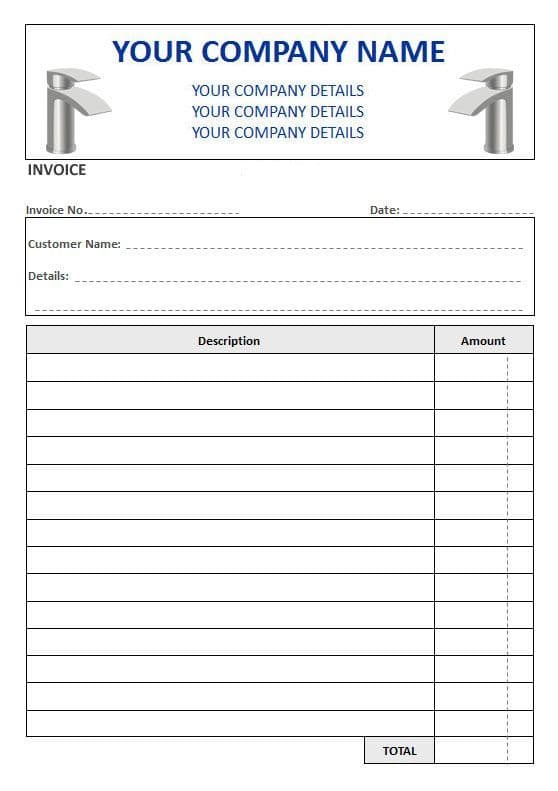 Plumbers NCR Invoice Pads 2 Column Lined