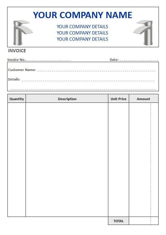 Plumbers NCR Invoice Pads 4 Column