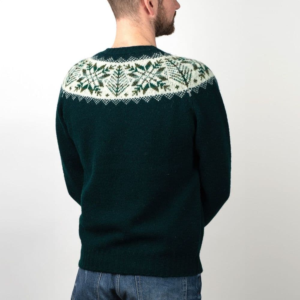 Crew Neck Yoke Sweater - 652/820A Bottle