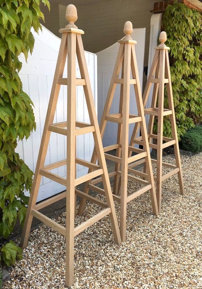 Oak Obelisk, Wooden Garden Obelisks, Any Size including Bespoke Sizes
