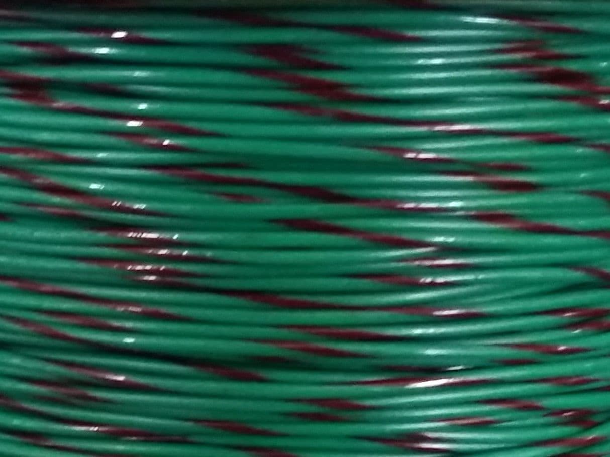 10 metres DCC Layout Wire Droppers 16/0 2 Green/Red Bi-colour Spiral