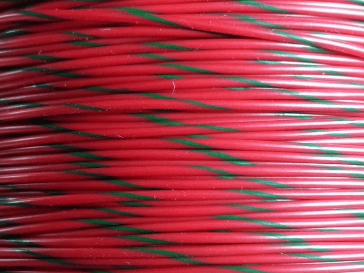 10 metres DCC Layout Wire Droppers 16/0 2 Red/Green Bi-colour Spiral