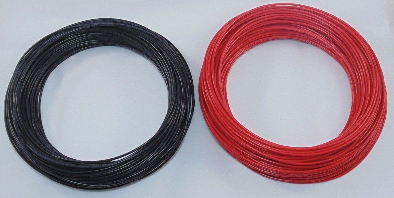 60m Dropper Wire 3A 16/0 2 30m of Red and 30m of Black DCC Layout Wire