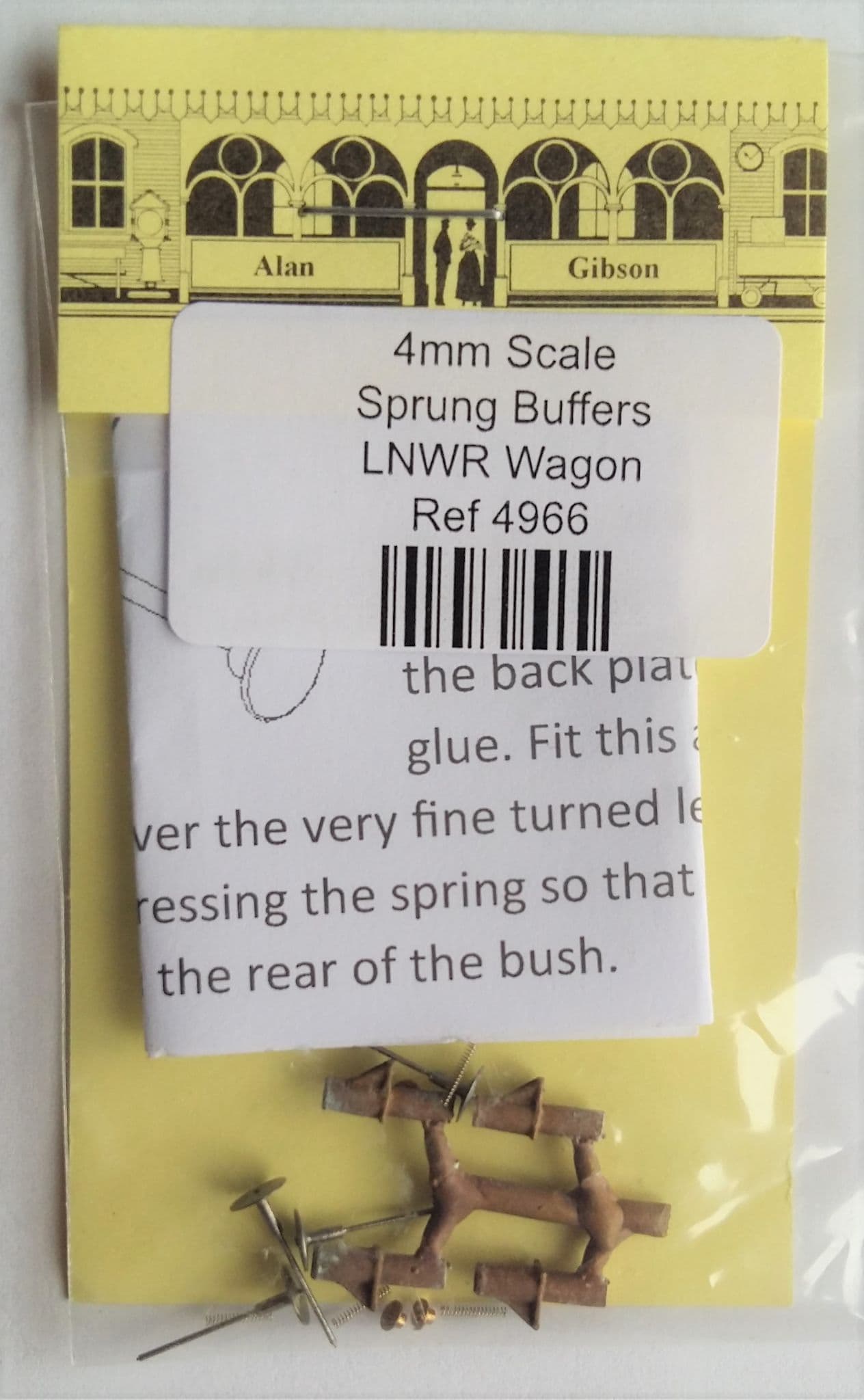 Alan Gibson 4mm Scale LNWR Wagon Buffers two ribbed type Part no 4966