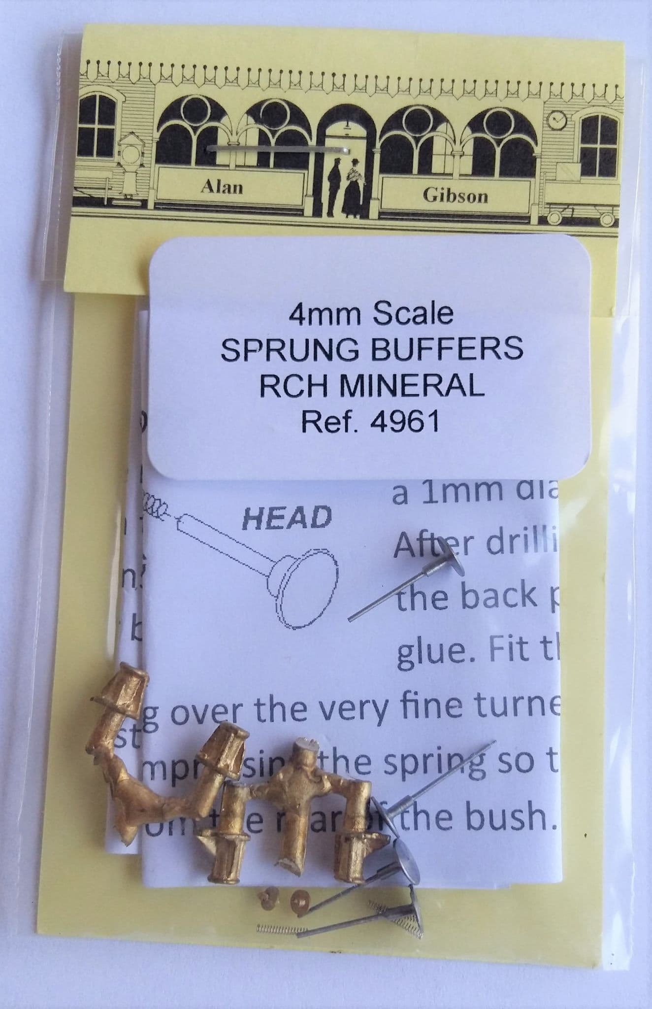 Alan Gibson 4mm Scale RCH Mineral Wagon Buffers Part no 4961