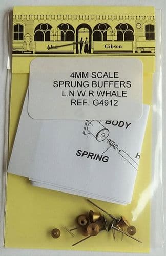 Alan Gibson 4mm Scale Sprung Buffers LNWR Whale Part no 4912