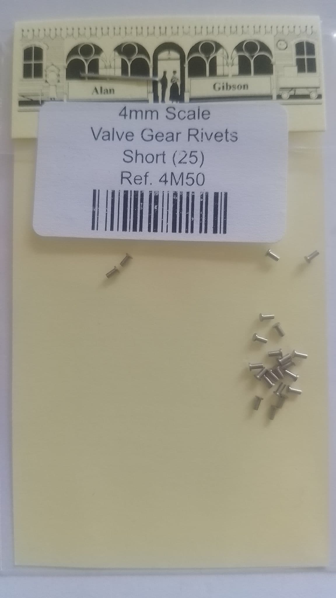 Alan Gibson 4mm Scale Valve Gear Rivets Short Part no 4M50