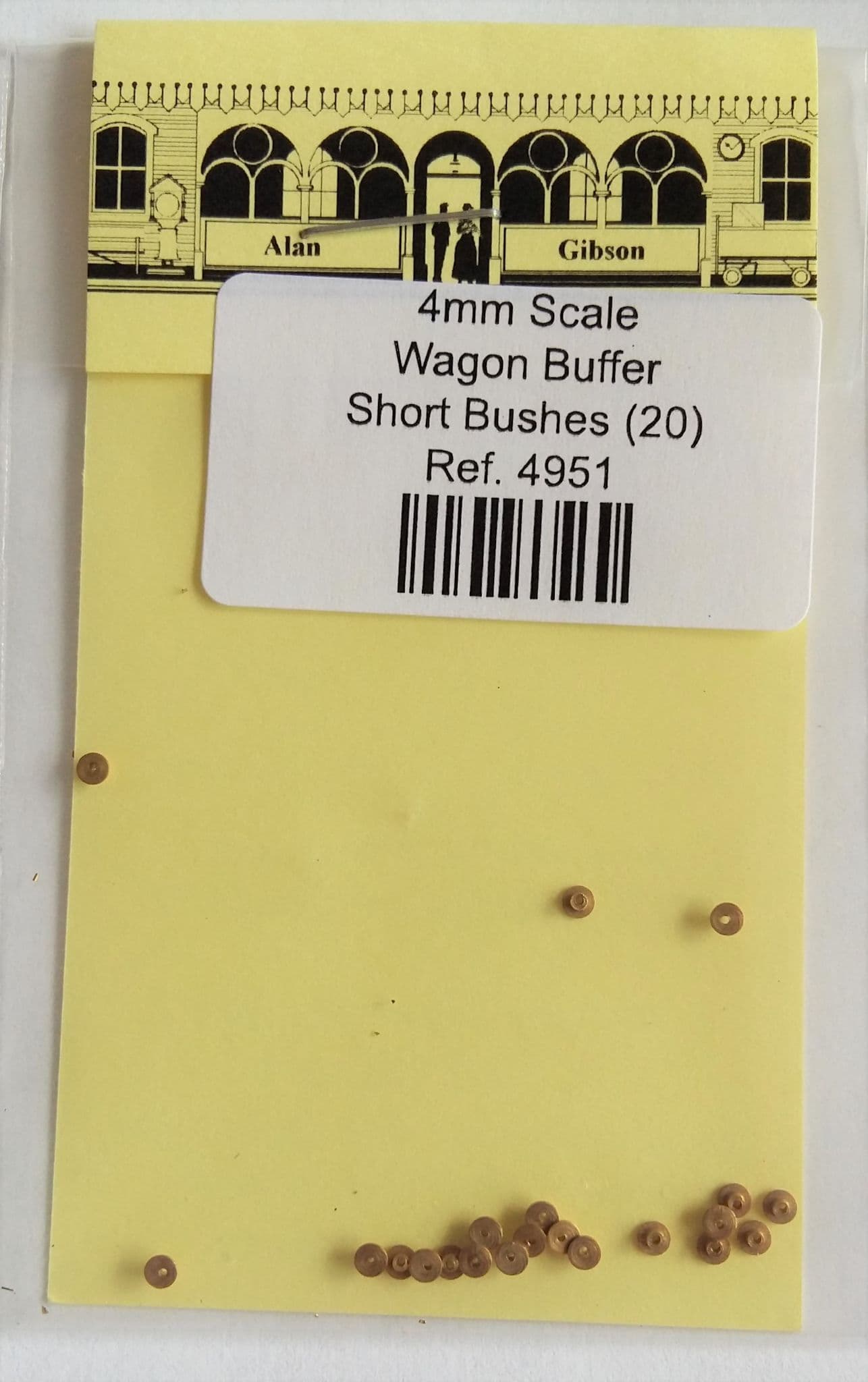 Alan Gibson 4mm Scale Wagon Buffer Short Bushes Part no 4951