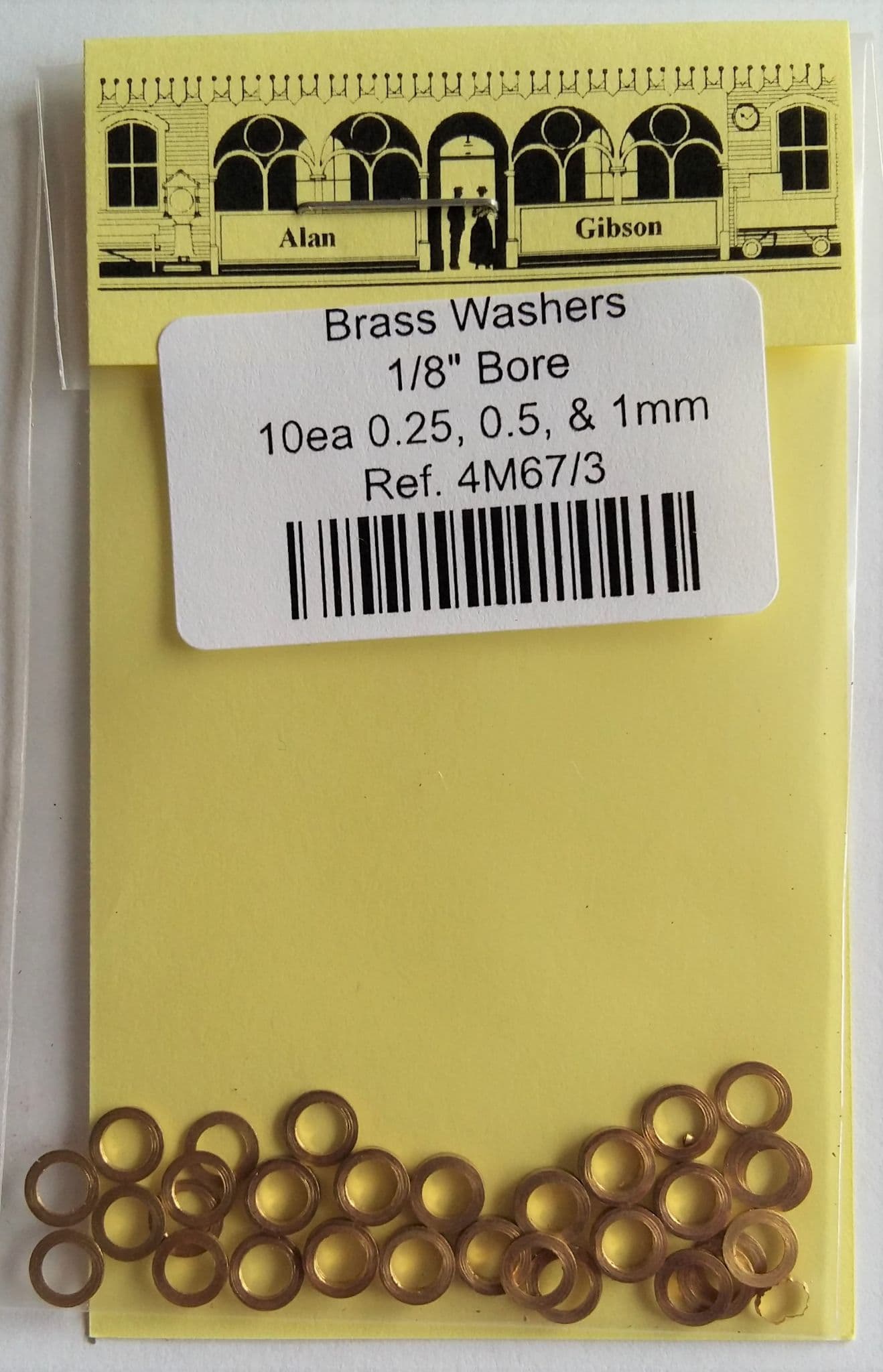 Alan Gibson Brass Shim Washers with 1/8" Bore Part no 4M67/3